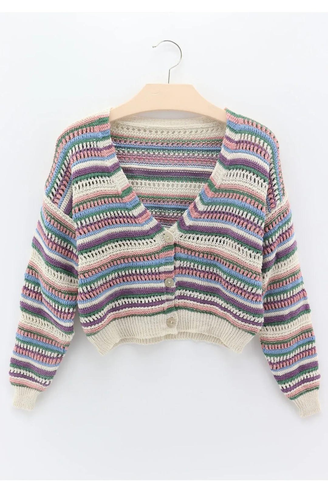 Women's Multicolored Seasonal Cream Cardigan, Women Gift, Taylor ...