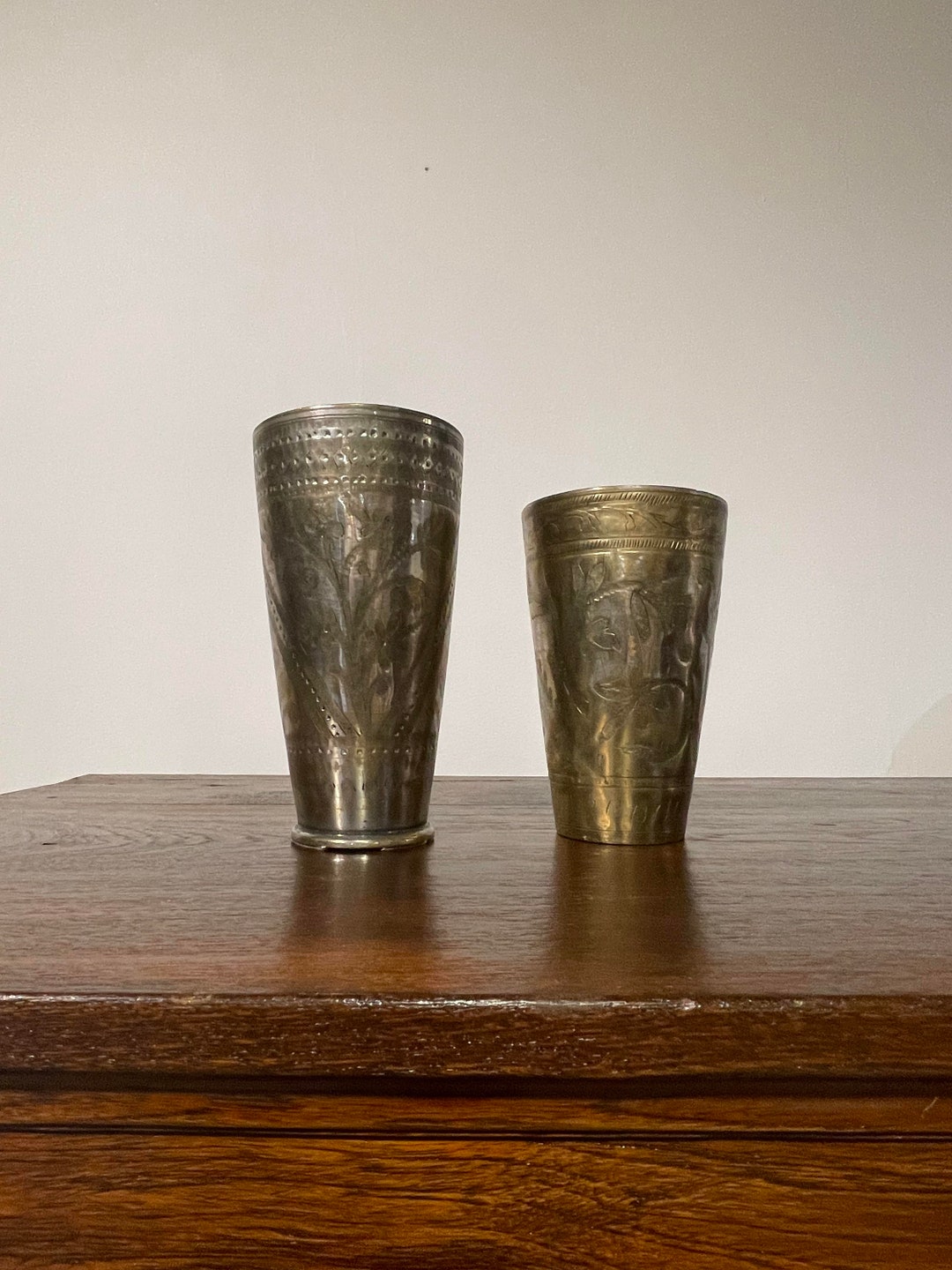 Vintage Indian Brass Lassi Cup - Etsy