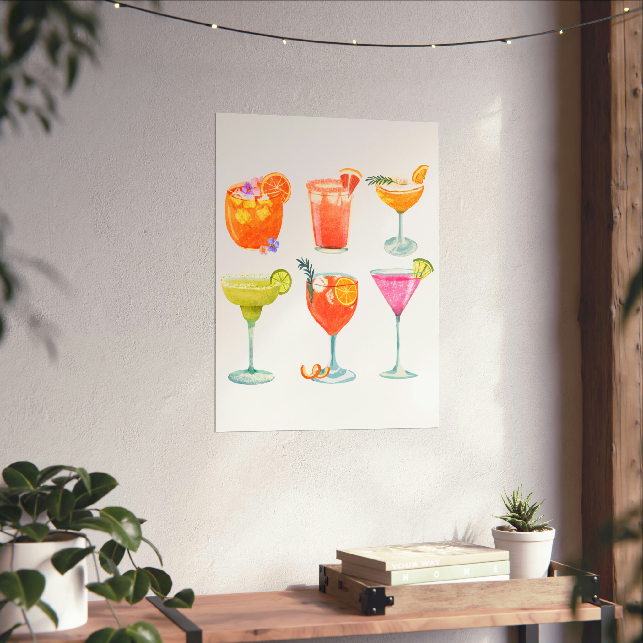 Cocktails Poster, Mocktails Poster, Cute Drinks Poster, Cocktails Wall ...