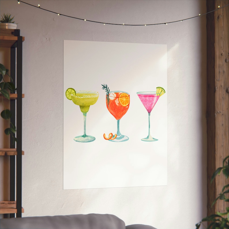 Cocktails Poster, Cute Cocktails Poster, Cute Drinks Poster, Cocktails ...
