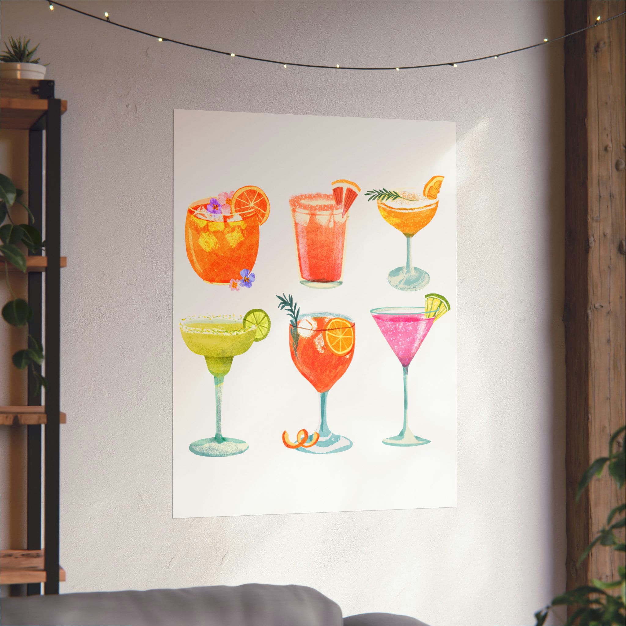 Cocktails Poster, Mocktails Poster, Cute Drinks Poster, Cocktails Wall ...