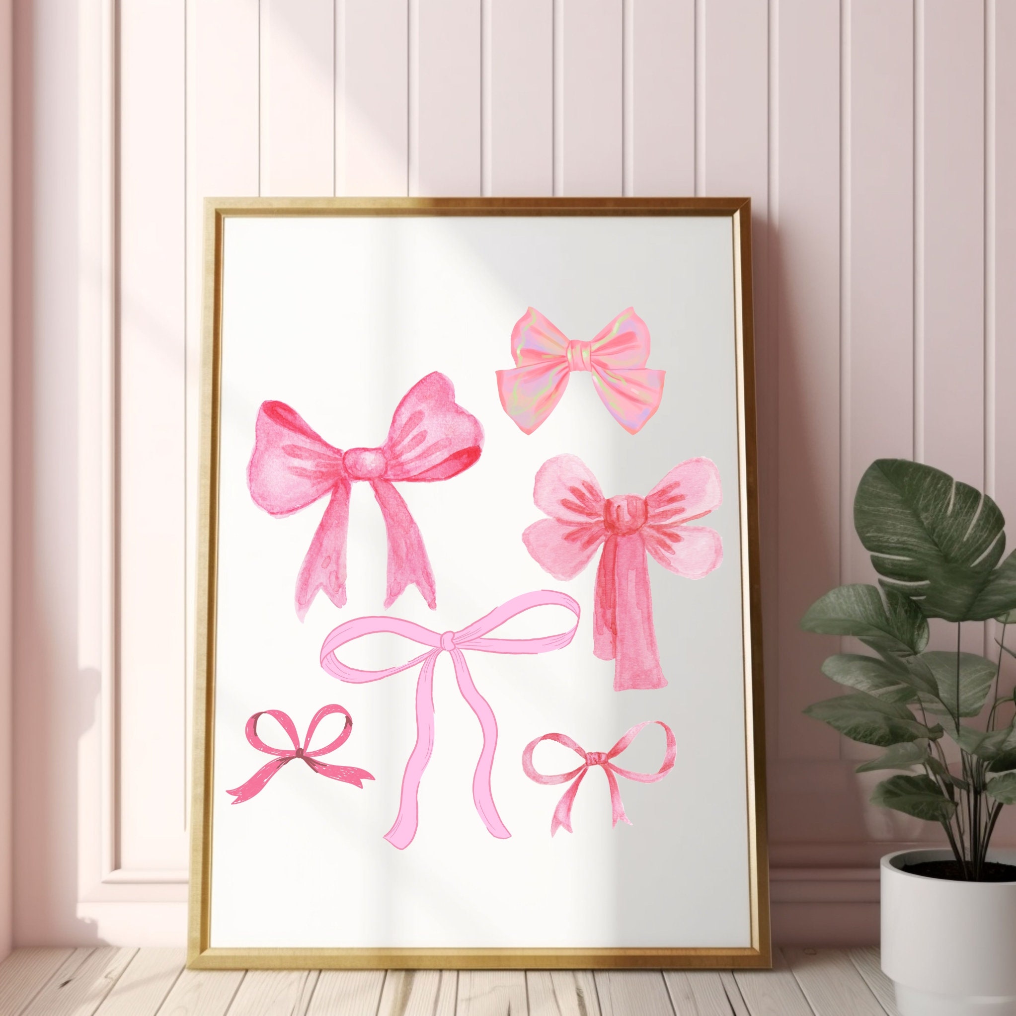 Pink Bows Matte Poster, Soft Girl Poster, Pink Bows Poster, Multi Bows ...