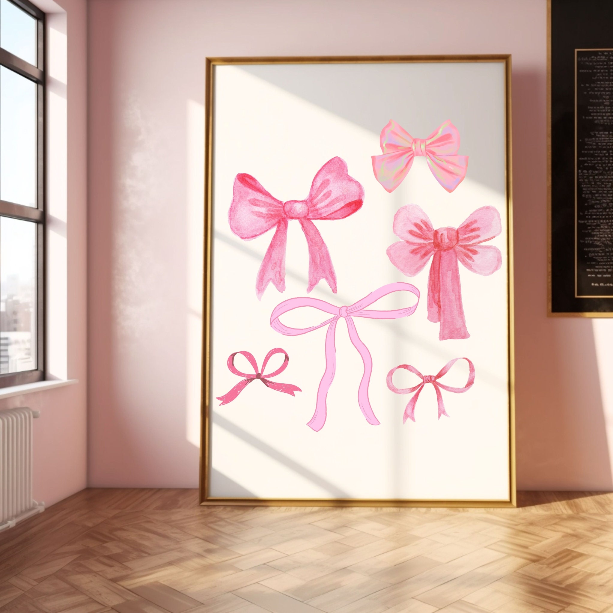 Pink Bows Matte Poster, Soft Girl Poster, Pink Bows Poster, Multi Bows ...
