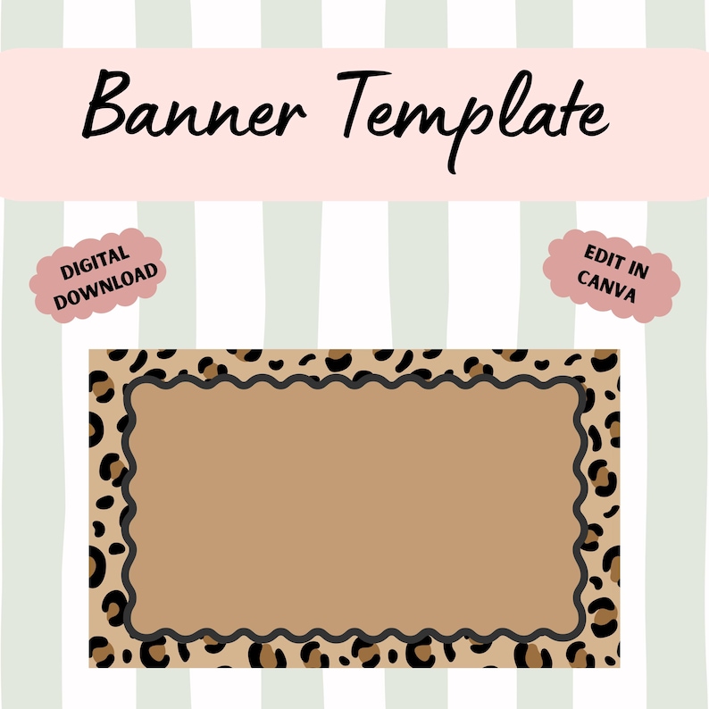 Customizable Leopard Banner Border Template - Etsy