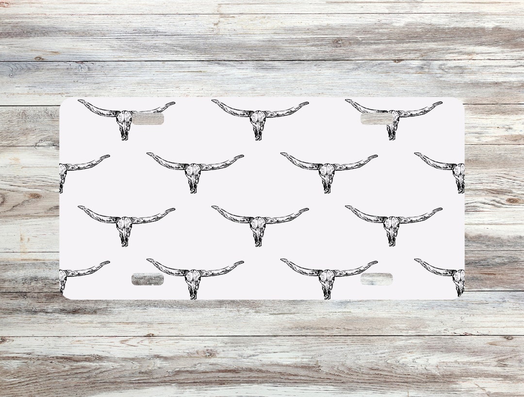 Bull Skull License Plate, Cowgirl License Plate, Western License Plate ...