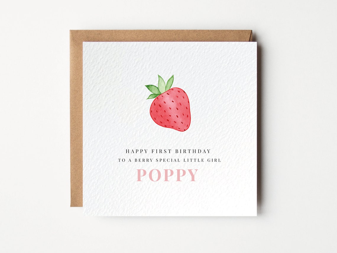 Berry Special Birthday, Berry First Birthday, Strawberry Birthday Card ...