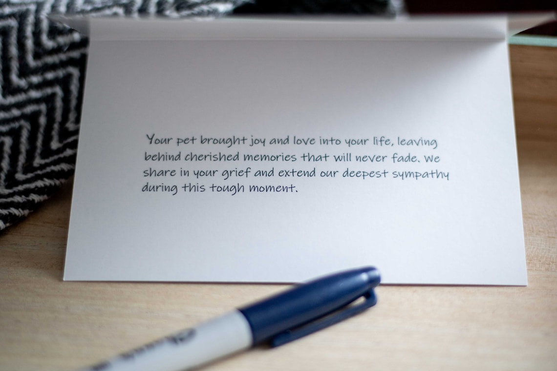 Pack of 60 Veterinary Sympathy Cards and Envelopes for Pet Owners Pet ...
