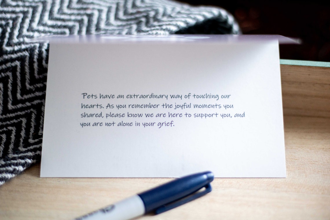 Pack of 60 Veterinary Sympathy Cards and Envelopes for Pet Owners Pet ...