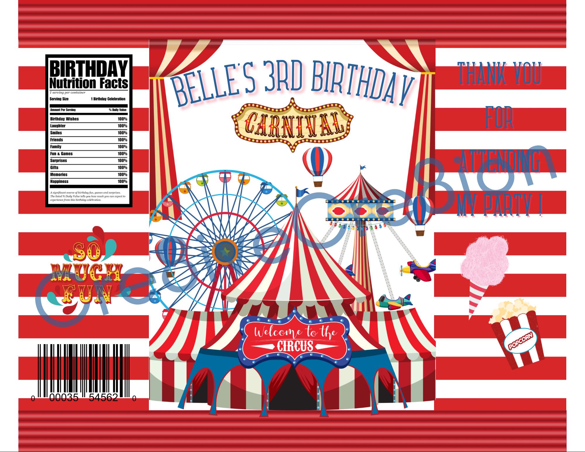 Editable Carnival Chip Bag - Etsy