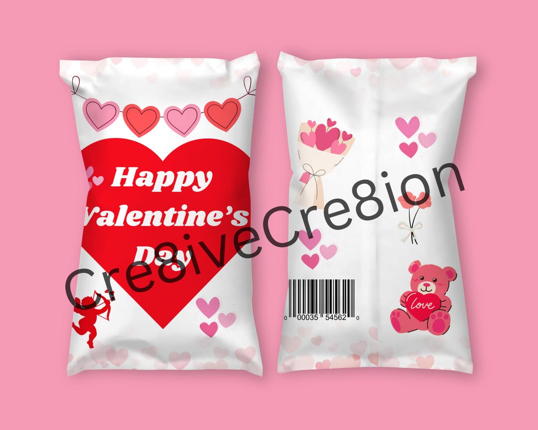 Editable Valentine’s Day Chip Bag - Etsy