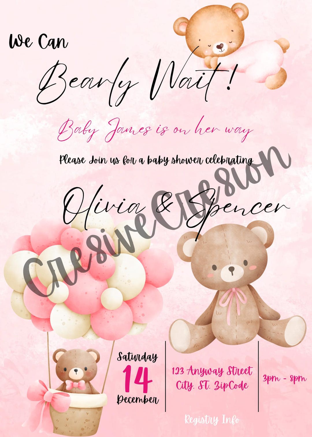 Editable Bearly Baby Shower Invitation - Etsy