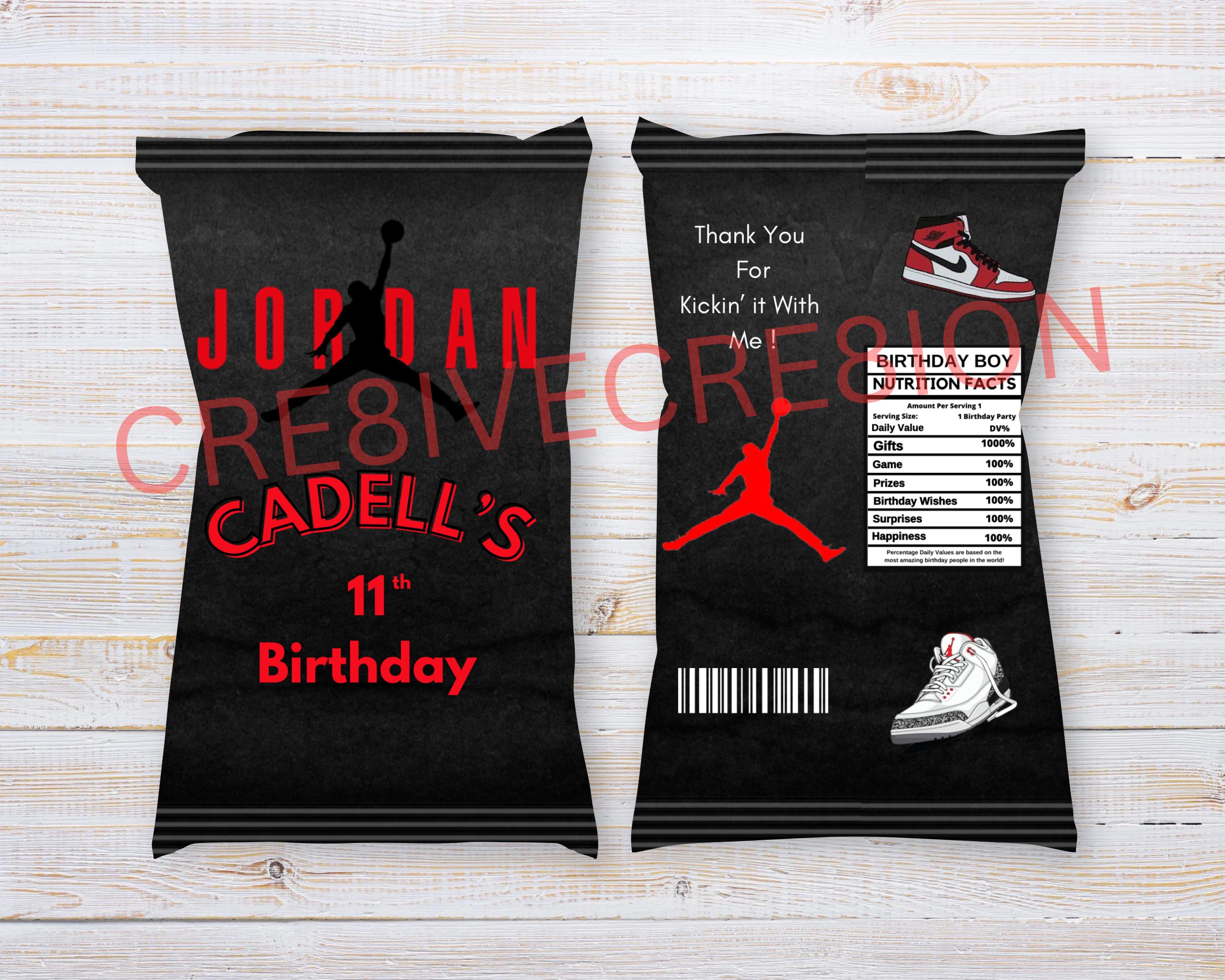 Editable Jordan Chip Bag - Etsy