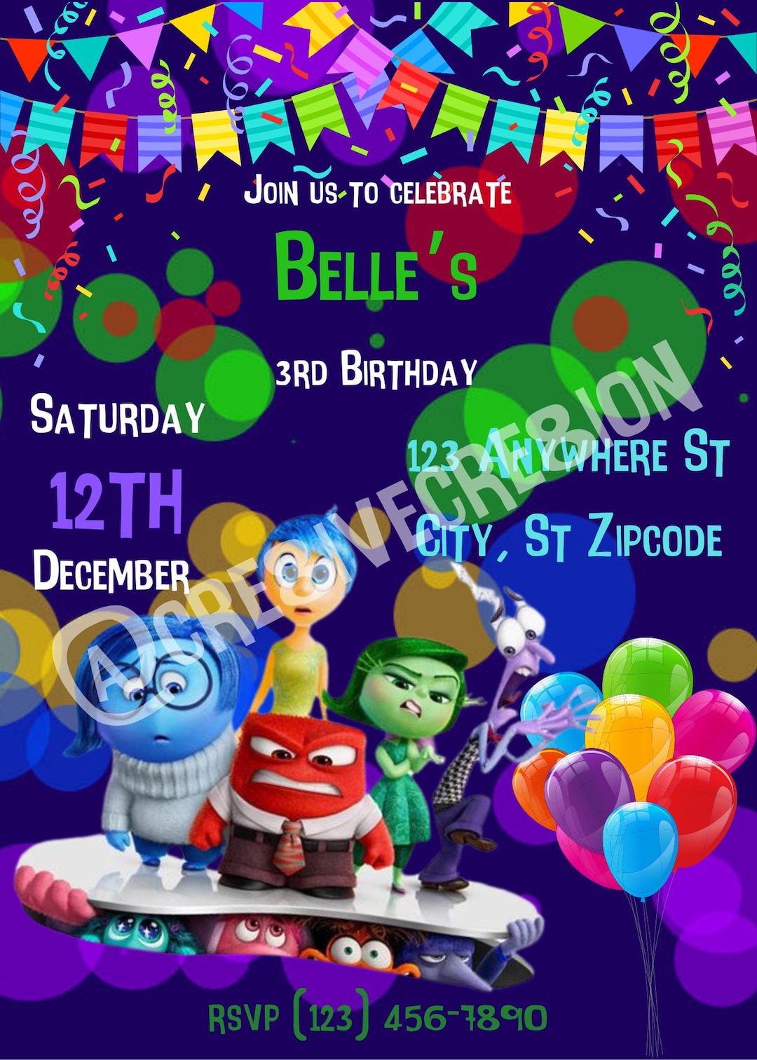 Editable Inside Out Invitation - Etsy