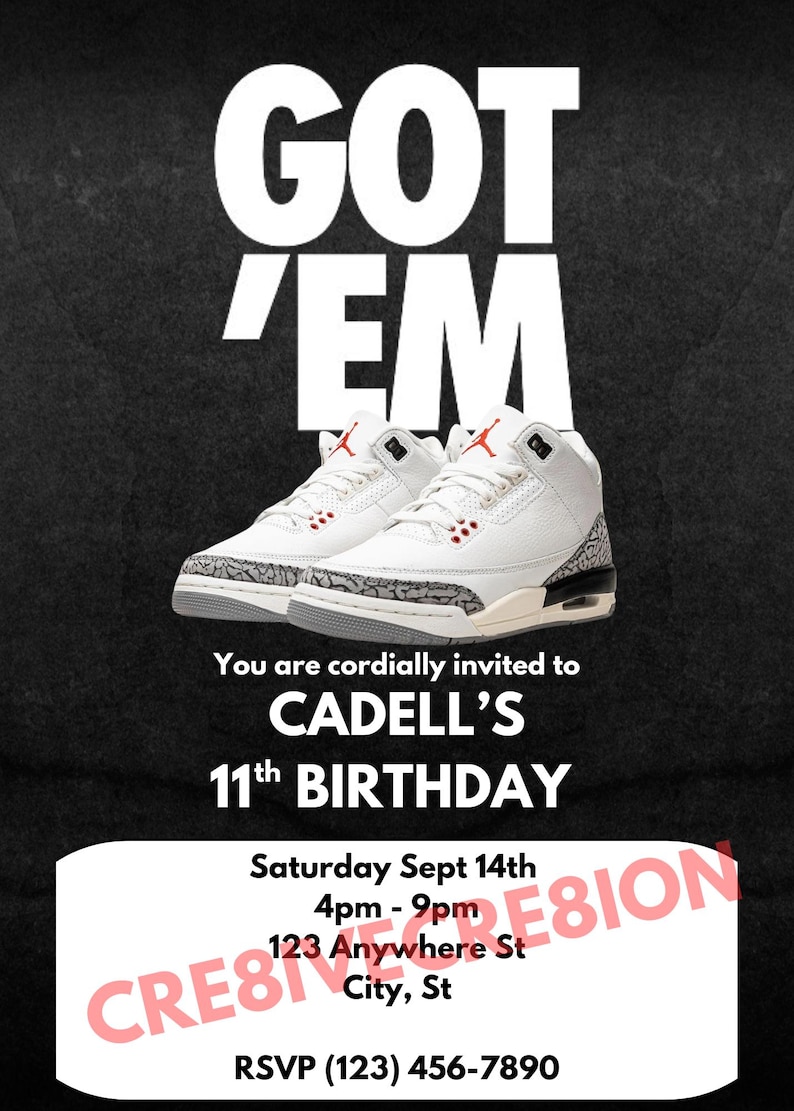 Editable Jordan Invitation - Etsy