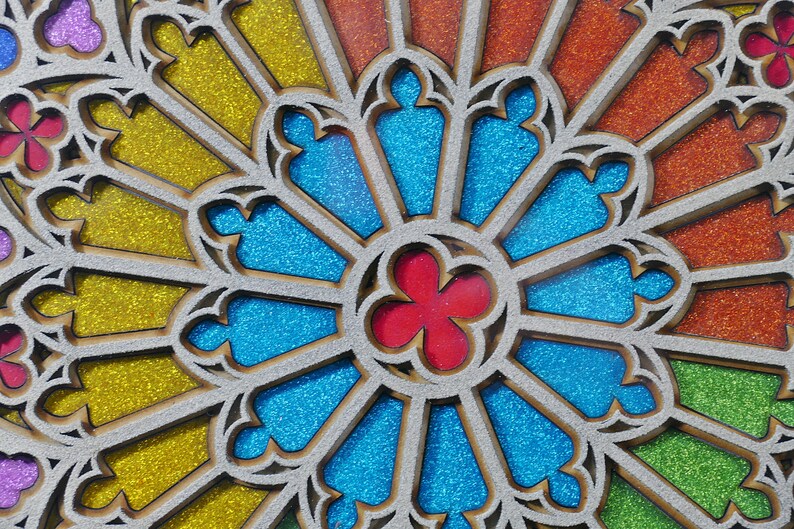 Notre Dame Rose Window With Laser Cut Design and the Stained Glass ...