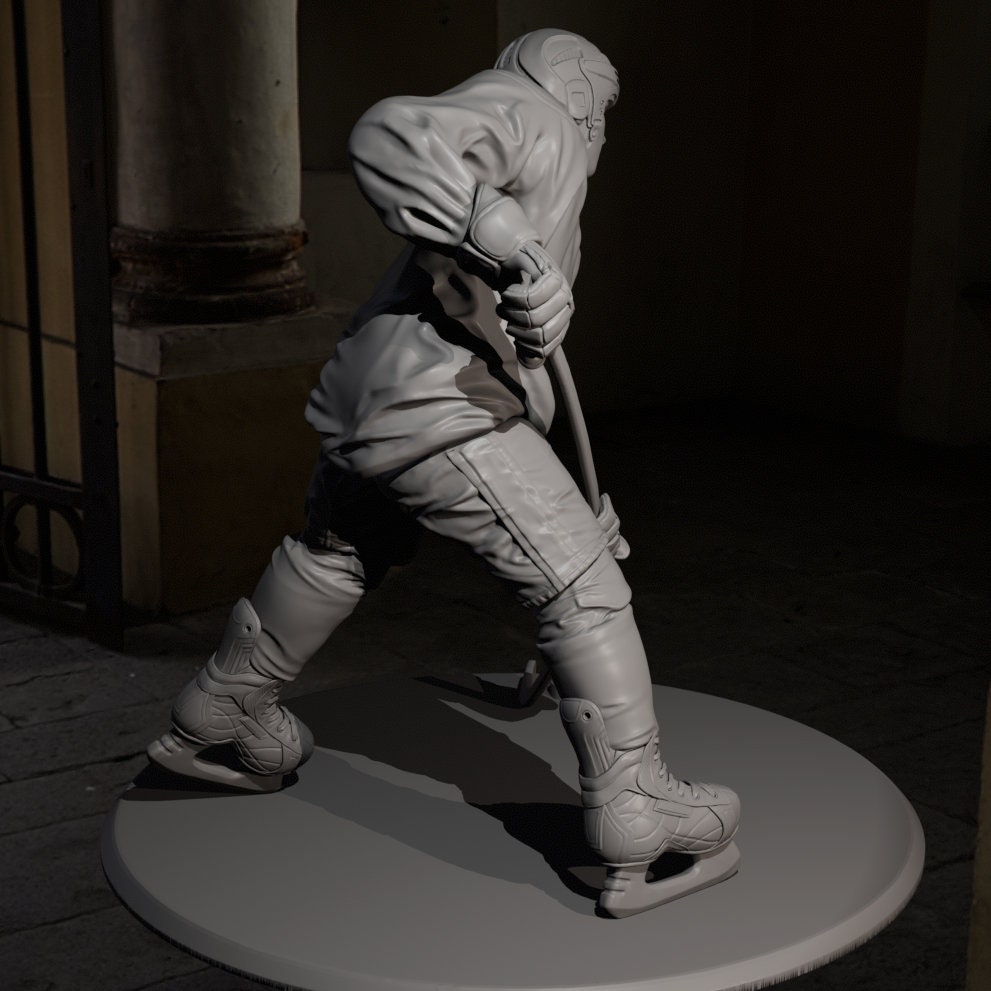 Hockey player figure STL, ready for 3D printing - Buy Royalty Free 3D ...