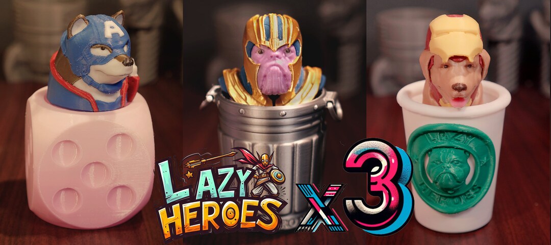 Lazy Heroes 3 Different Heroes Fidget Toy, Container - Etsy