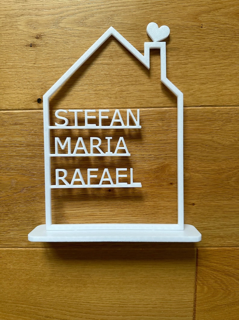 3D Print Personalized Family Gift - House With Name - Housewarming Gift ...