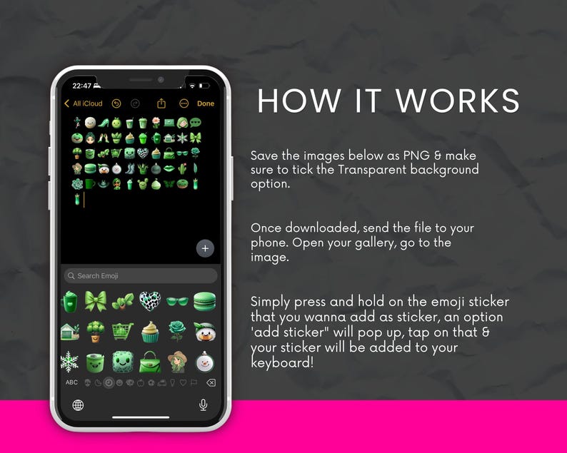 Green Emoji Sticker Pack | 50 Aesthetic Digital Stickers | Canva ...