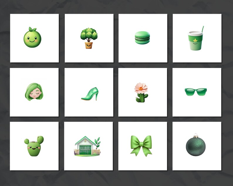 Green Emoji Sticker Pack | 50 Aesthetic Digital Stickers | Canva ...