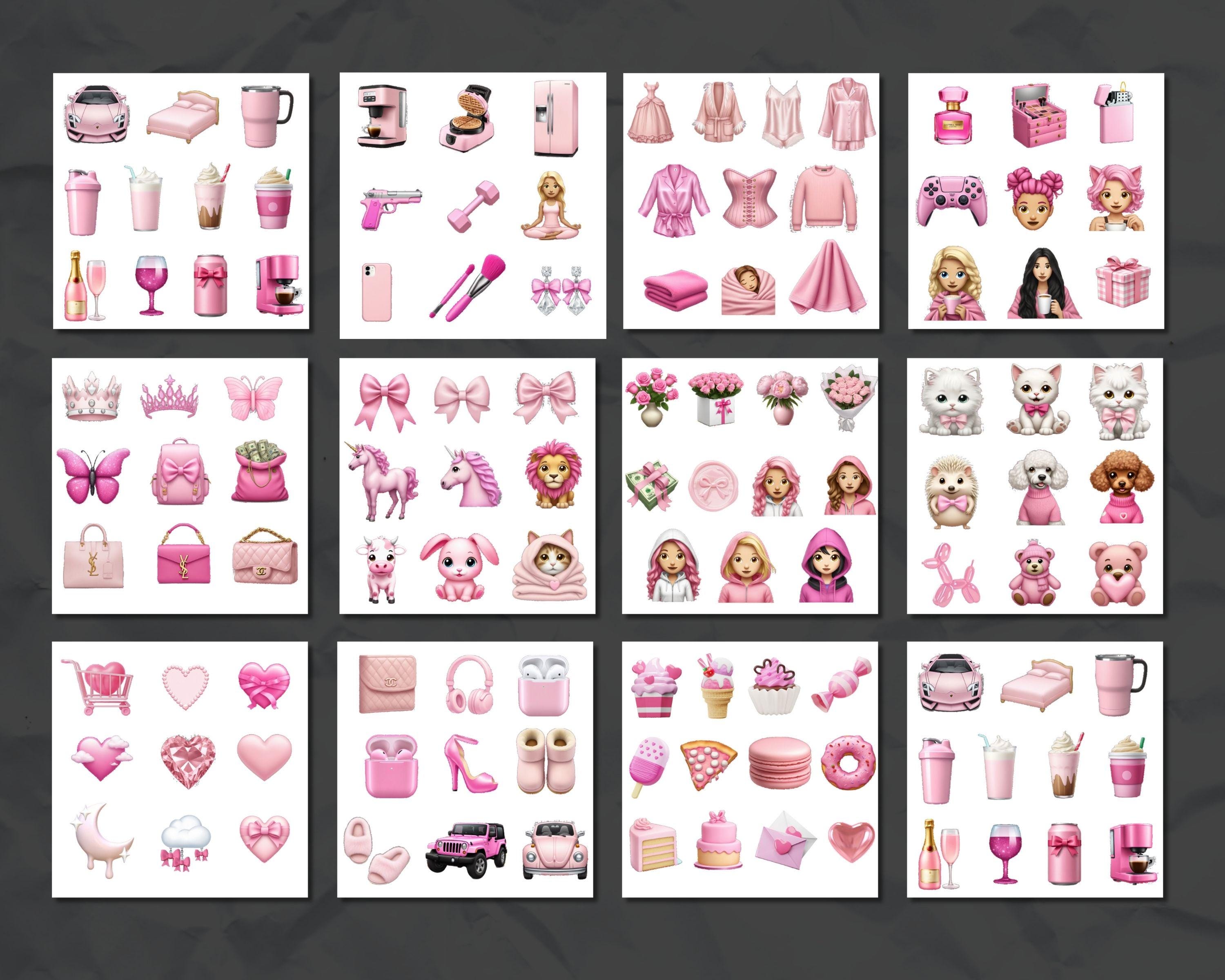 Ultimate Pink Emoji Sticker Pack | 100 Aesthetic Stickers With MRR ...