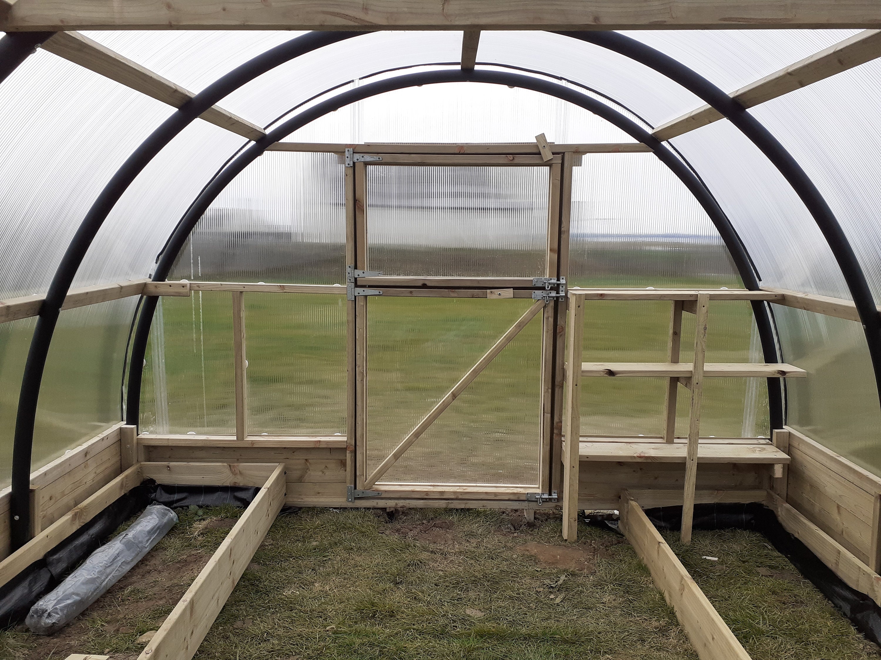 STORMIE 20 Ft Stormproof Polytunnel Greenhouse High Tunnel Wood Framed ...