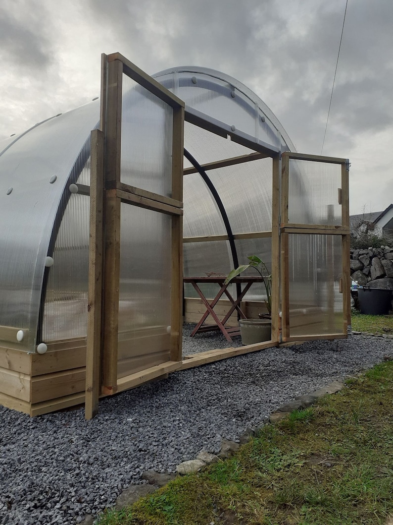 STORMIE 20 Ft Stormproof Polytunnel Greenhouse High Tunnel Wood Framed ...