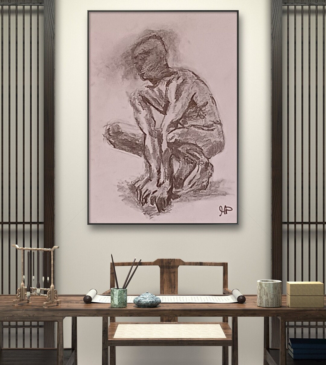 The Thinker Between Man and Wolf - Etsy