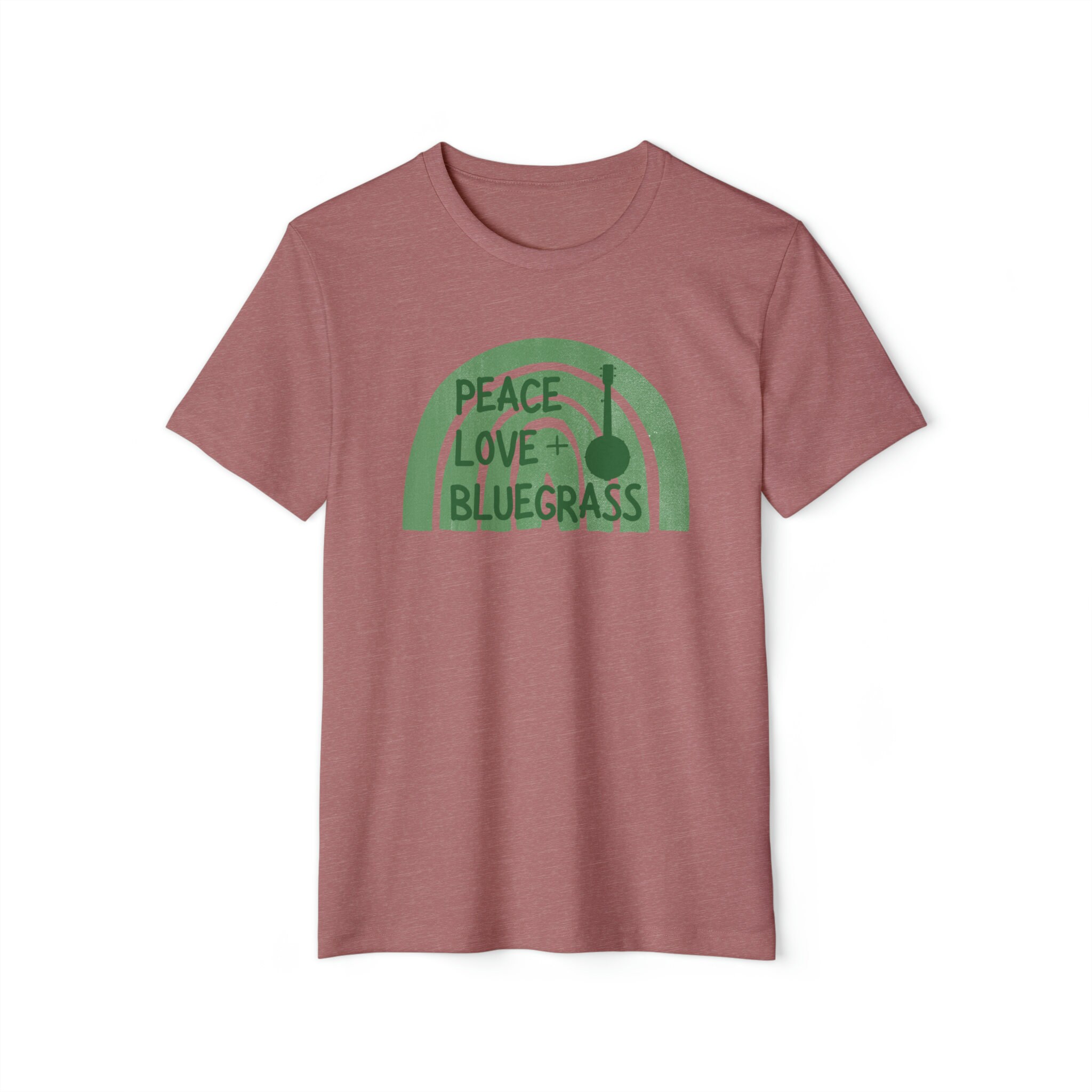 Peace, Love and Bluegrass Unisex Recycled Organic T-shirt Tee Festival ...