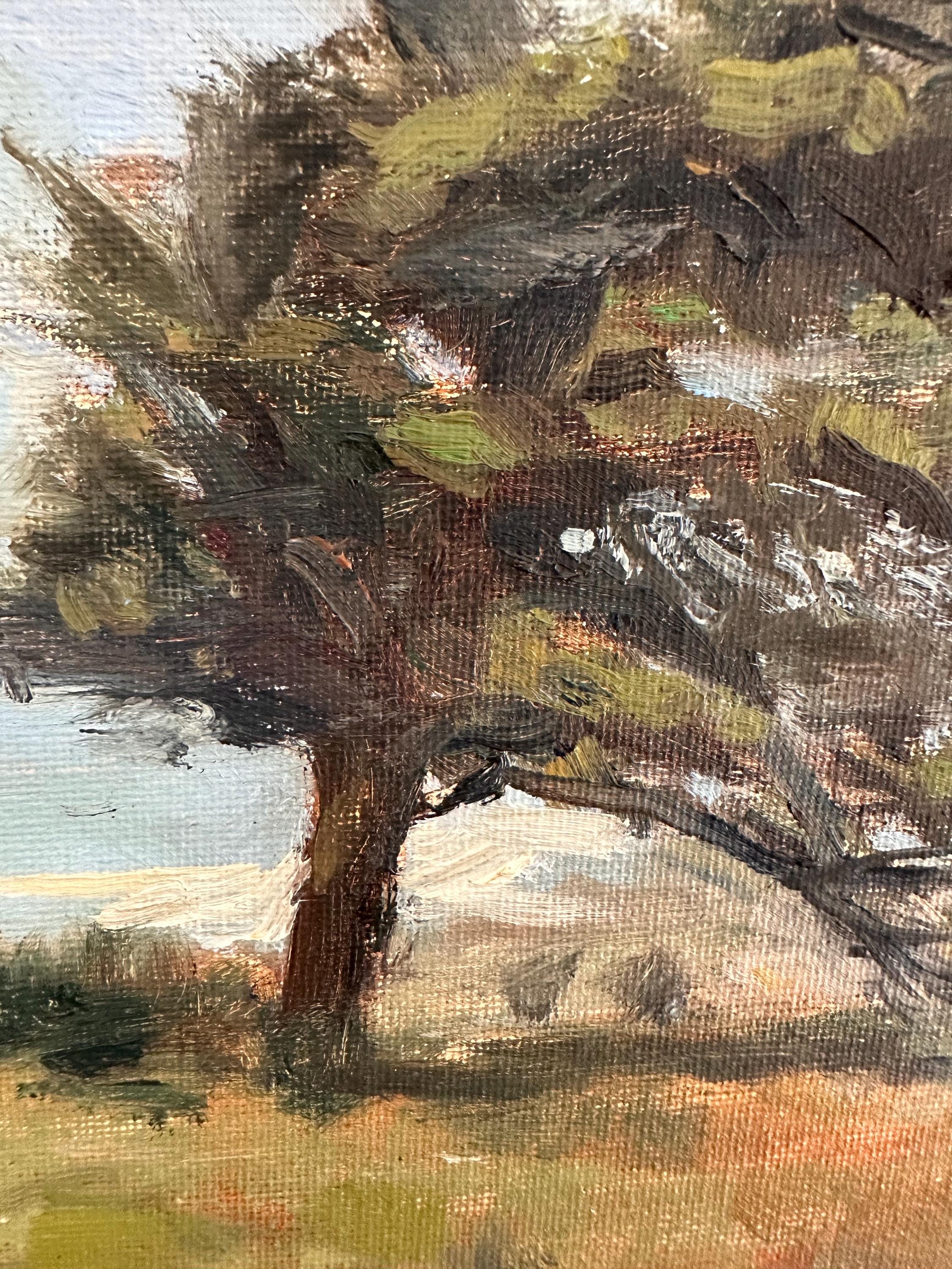 Original Art Landscape Tree in Wind Oil Painting by Artist Willow ...