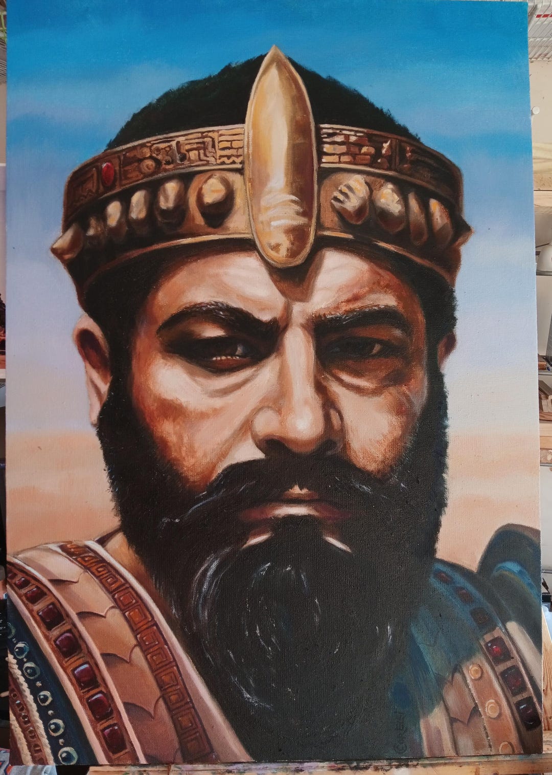 King Sargon of Akkad Original Oil Painting - Etsy