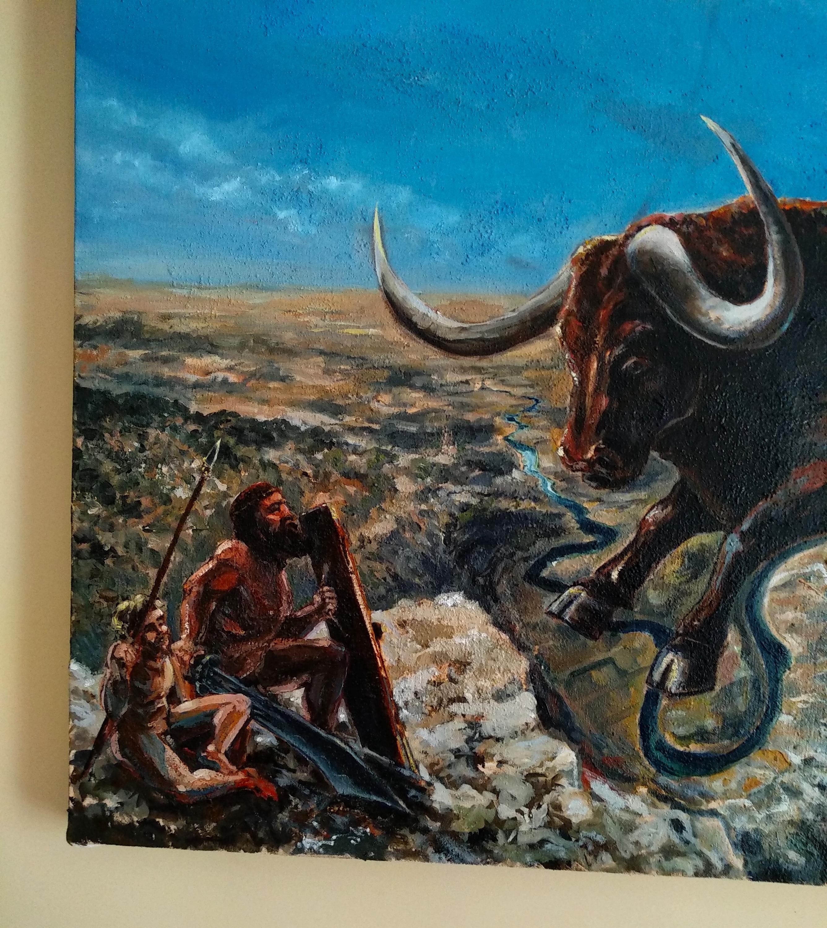 Gilgamesh & the Bull of Heaven Original Oil Painting - Etsy