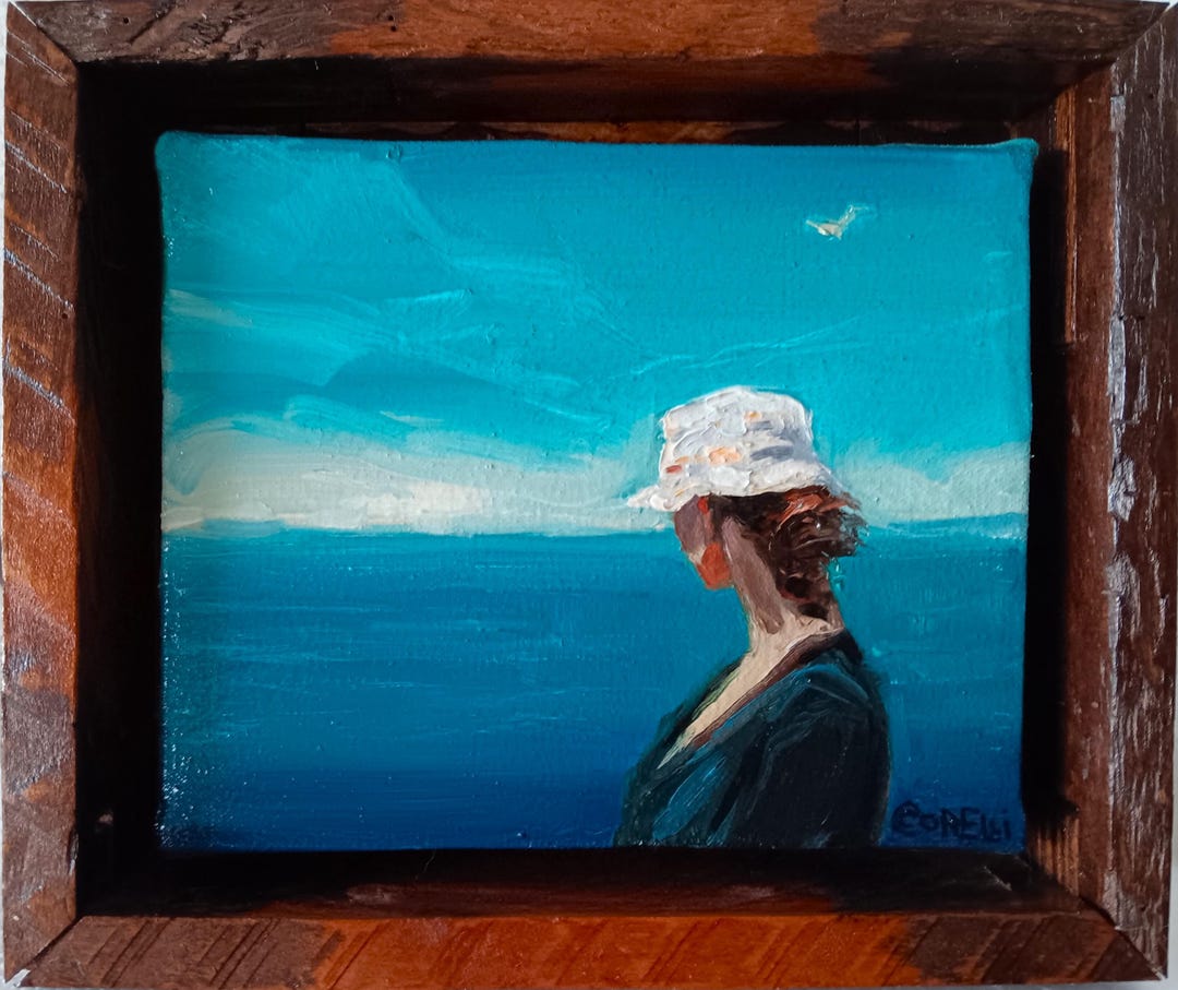 Trying to Say Goodbye Oil Painting, Handcrafted Float Frame - Etsy