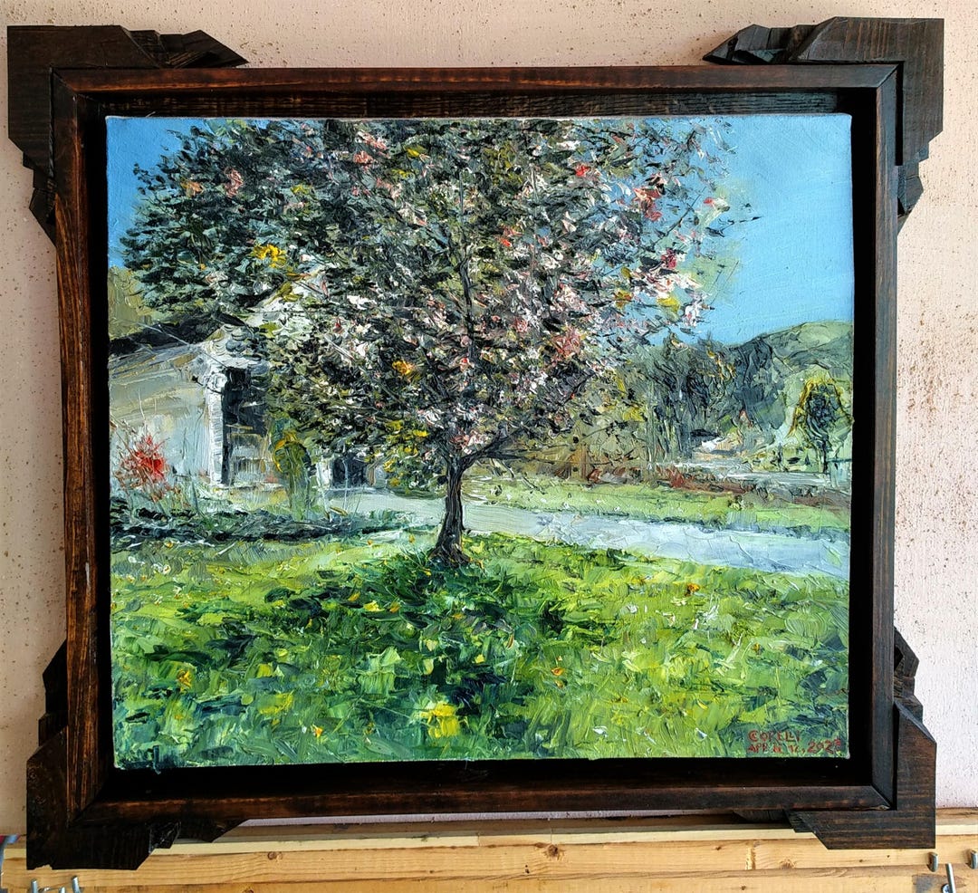 She's Back Original Oil Painting, Handcrafted Float Frame - Etsy