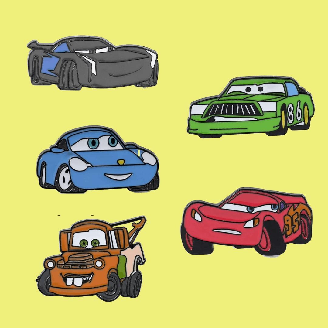 Cars Pin Set Lightning Mcqueen, Mater, Jackson Storm, Chick Hicks ...