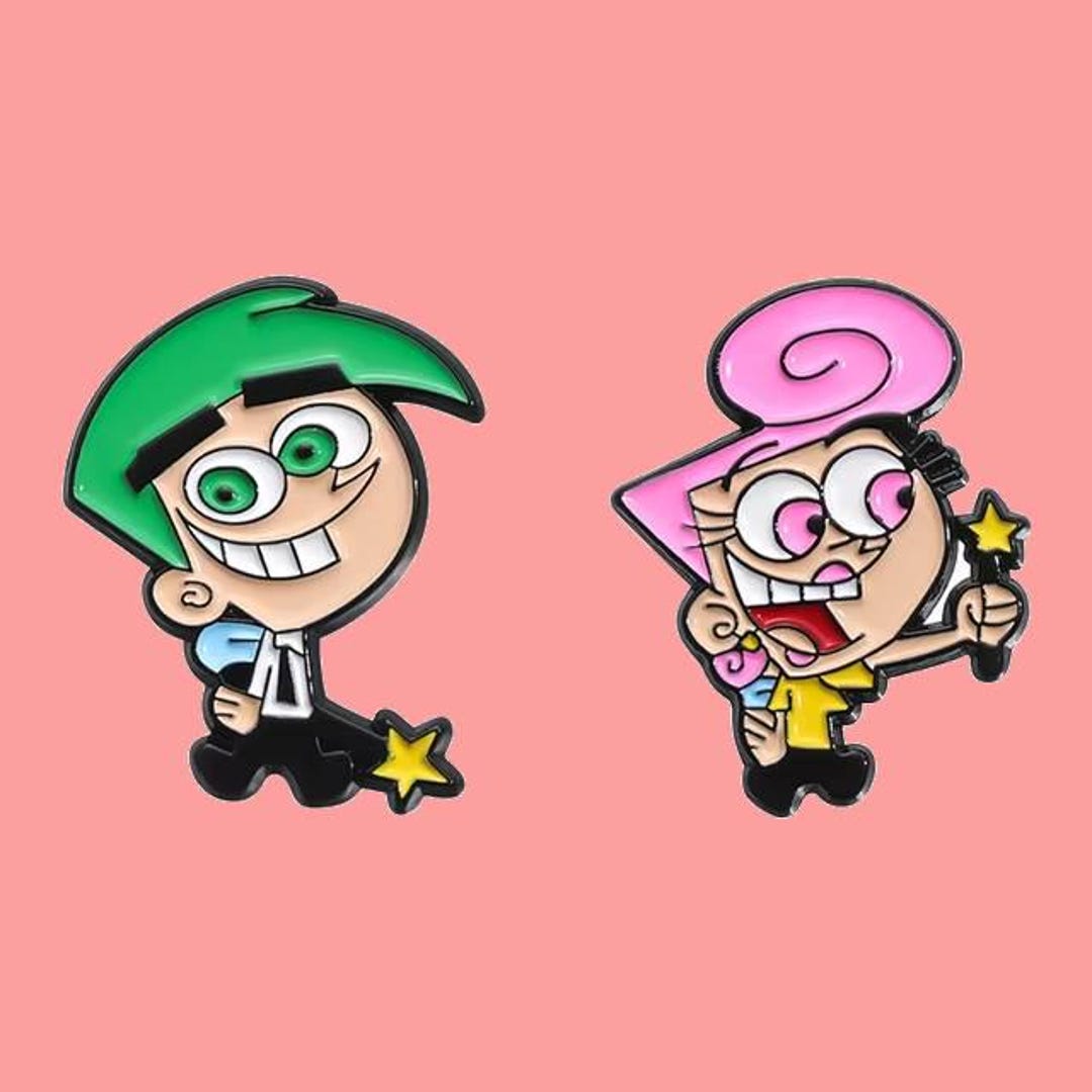 Cosmo and Wanda Enamel Pin Set Fairly Oddparents Pins Fairy Godparent ...