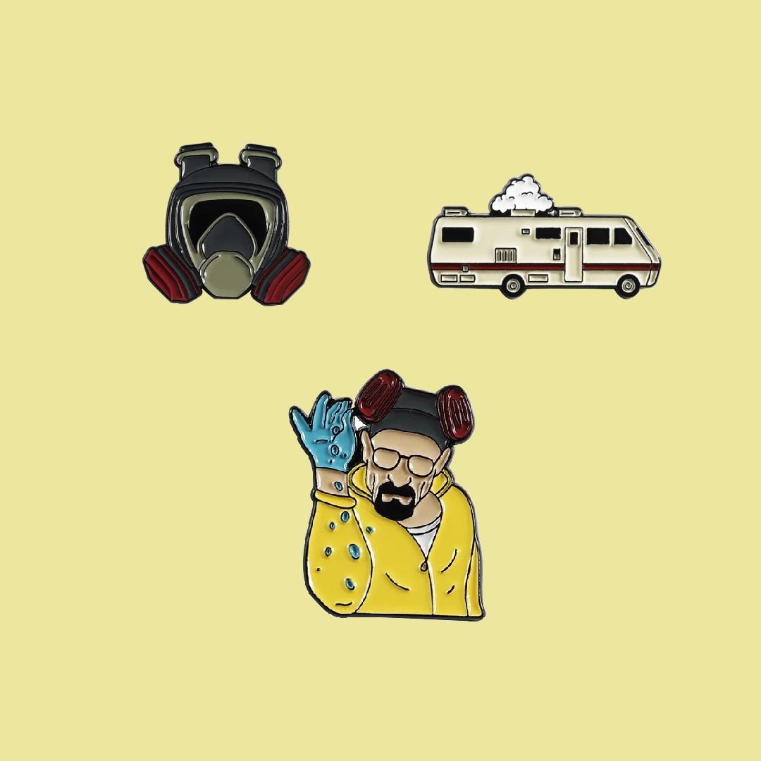 Breaking Bad Enamel Pin Set Gas Mask Pin Walter White Salt Bae Pin ...