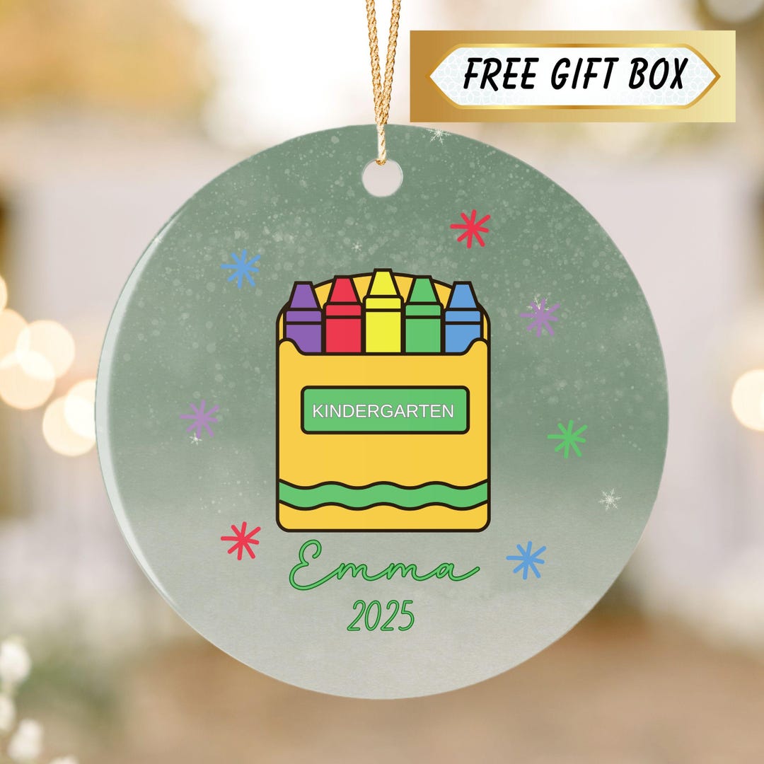 Personalized Kids Name Ornament, Crayon Ornament, Custom Child Gift ...