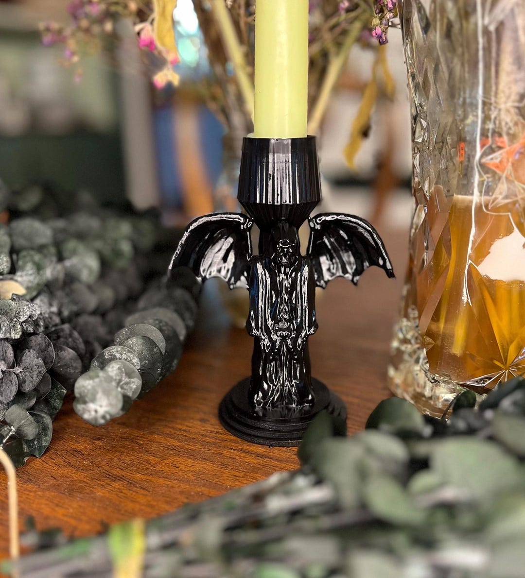 Gothic Angel Demon Candle Holders, Halloween Home Decor Set of Two - Etsy