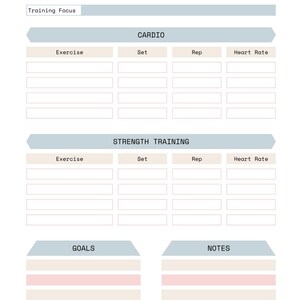 Digital Workout Planner - Etsy