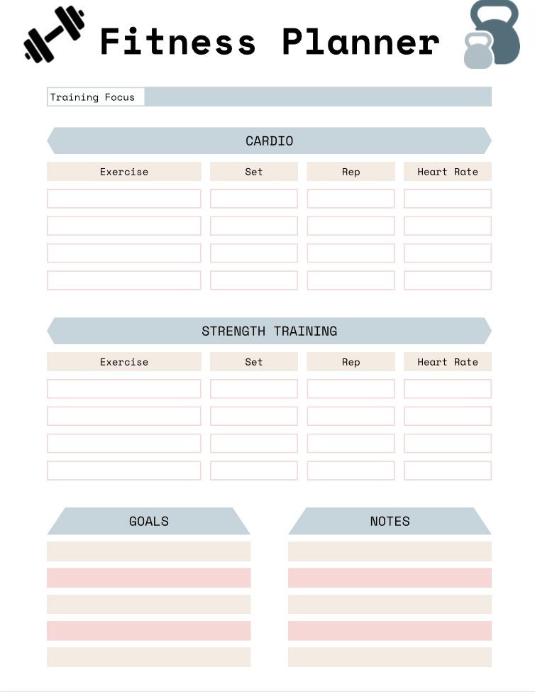Digital Workout Planner - Etsy