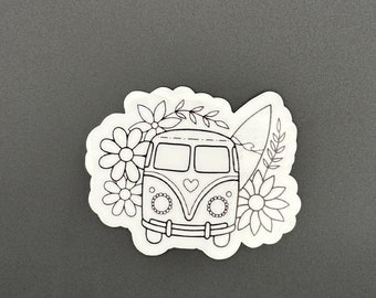 Multicolor Hippie Van Aesthetic Sticker - Etsy