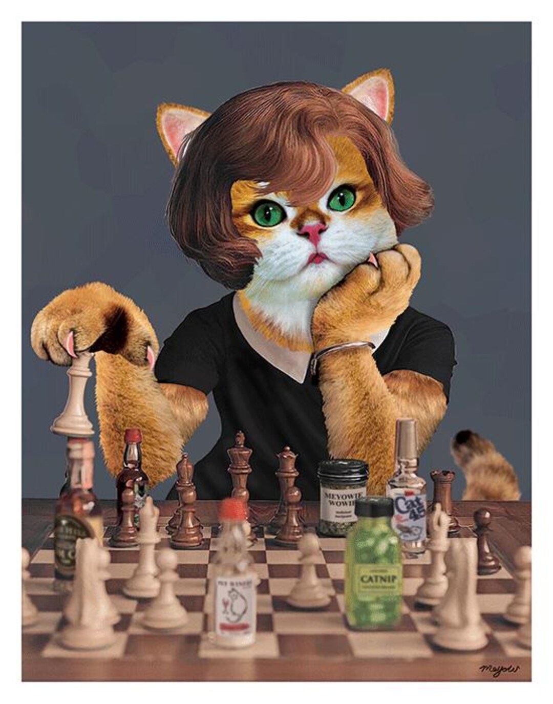 The Kittys Gambit Cat Art Print - Etsy