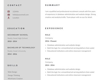Editable CV Template - Etsy