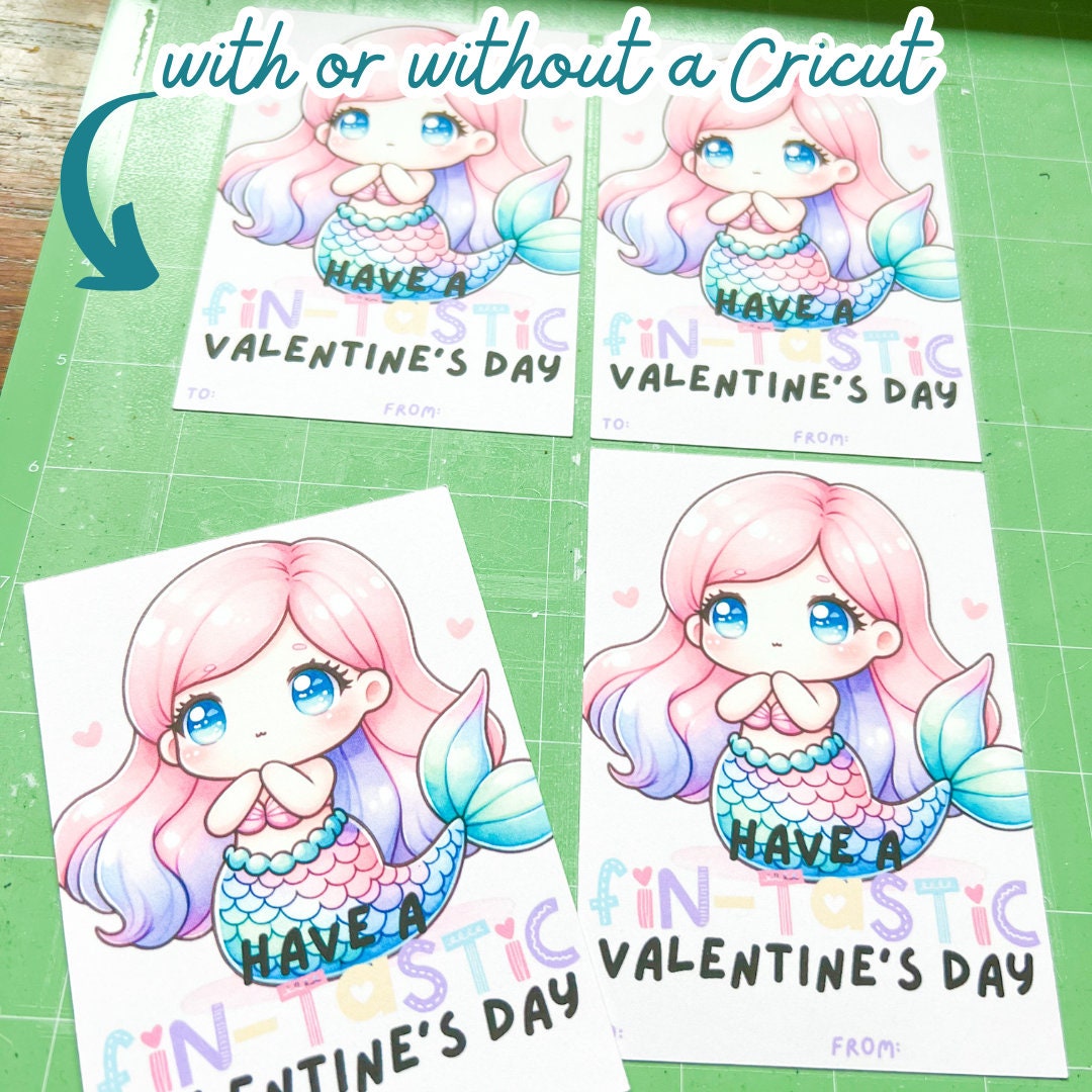 Mermaid Valentine Cards | Printable Valentines for Class | Instant ...