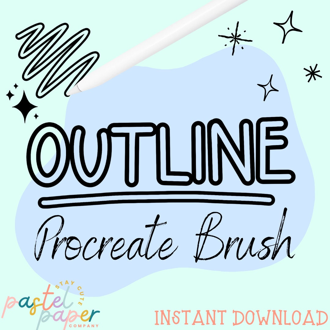 Procreate Brush: Outline | Monoline Brush for Procreate | Digital ...
