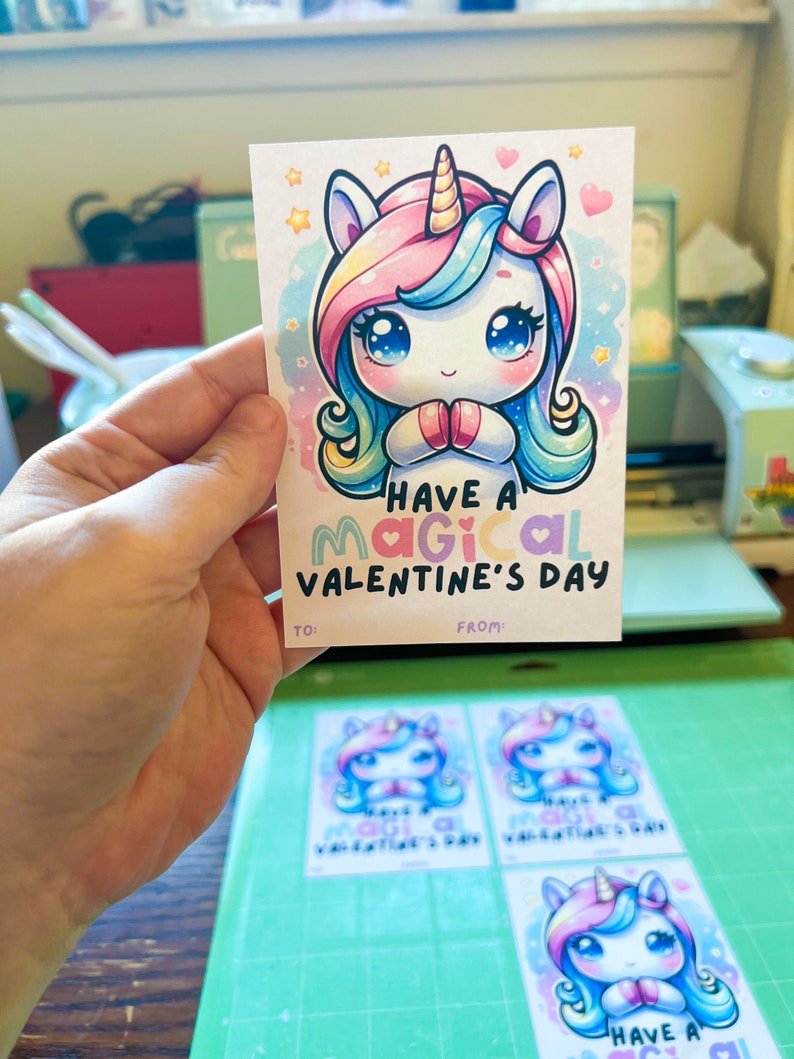 Unicorn Valentine Cards | Printable Valentines for Class | Instant ...