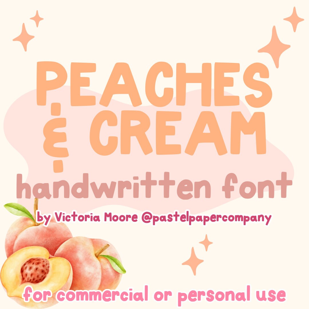 Peaches & Cream Font | Cute Handwritten Font for Digital Planners ...