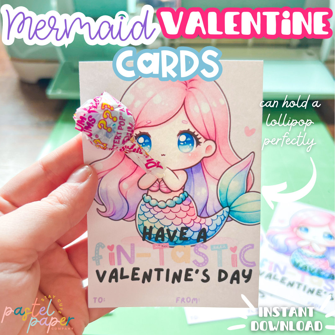 Mermaid Valentine Cards | Printable Valentines for Class | Instant ...
