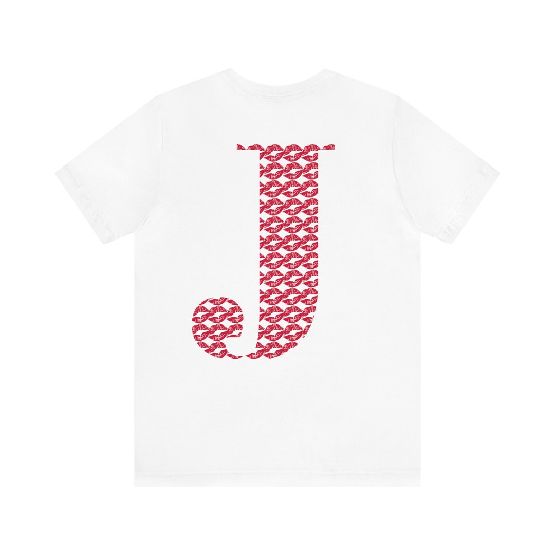 Letter J Kiss-print T-shirt Wear Your Love love Print Tee, Kiss Adorned ...